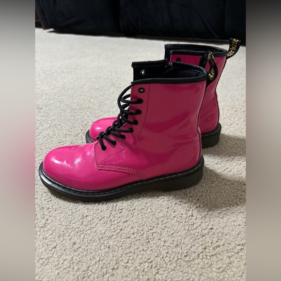 Dr. Martens | Shoes | Dr Doc Martens 46 Hot Pink Patent Leather Lace Up ...